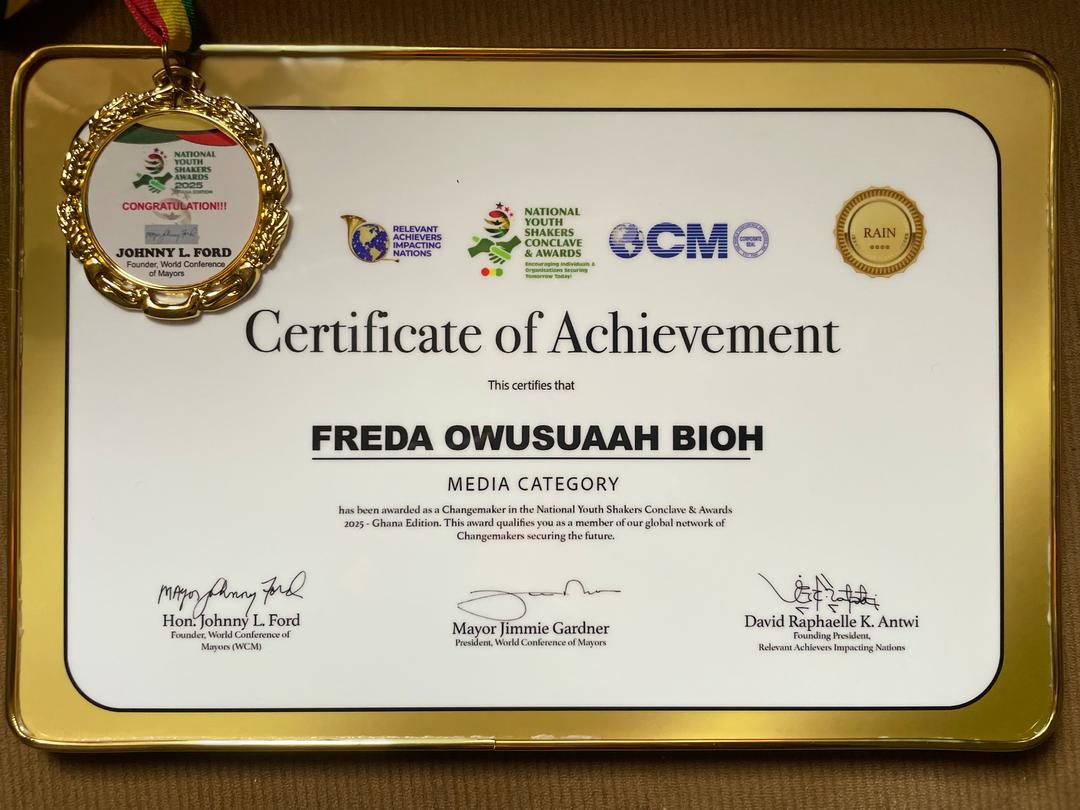 Freda Owusuaah Bioh Honoured At 2025 National Youth Shakers Conclave ...